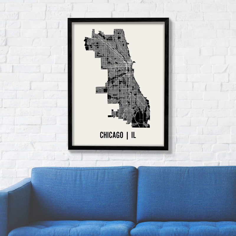 Chicago Map - Etsy