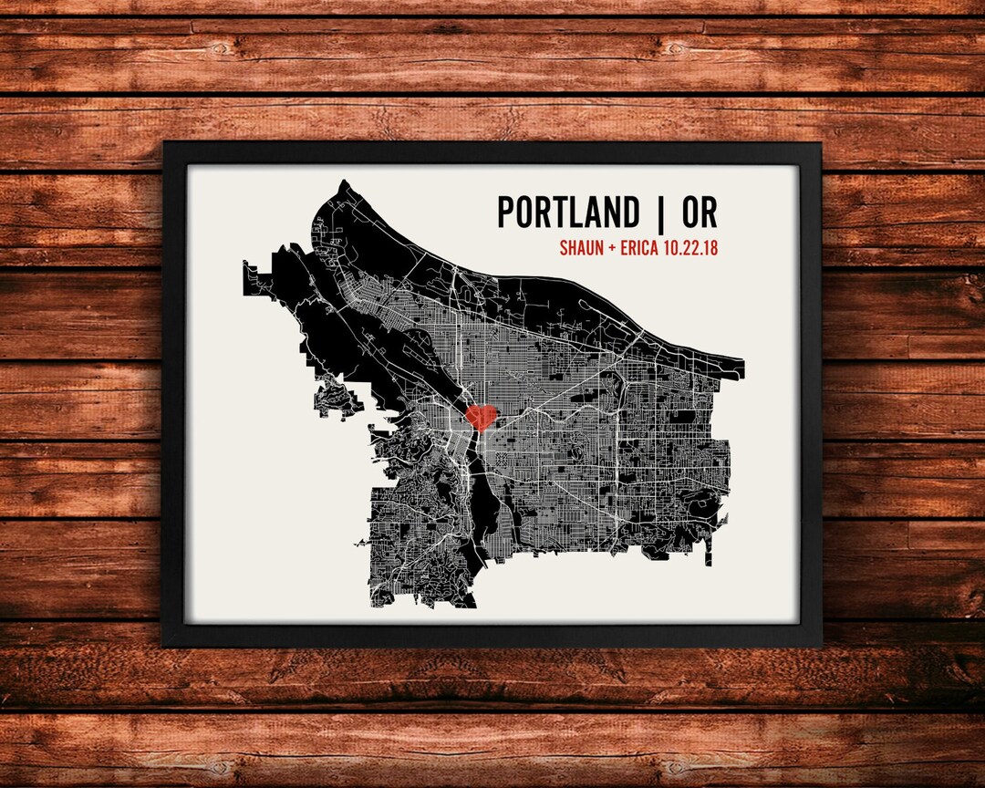 Personalized Portland City Map Art Print - Custom Run Modern Wall ...
