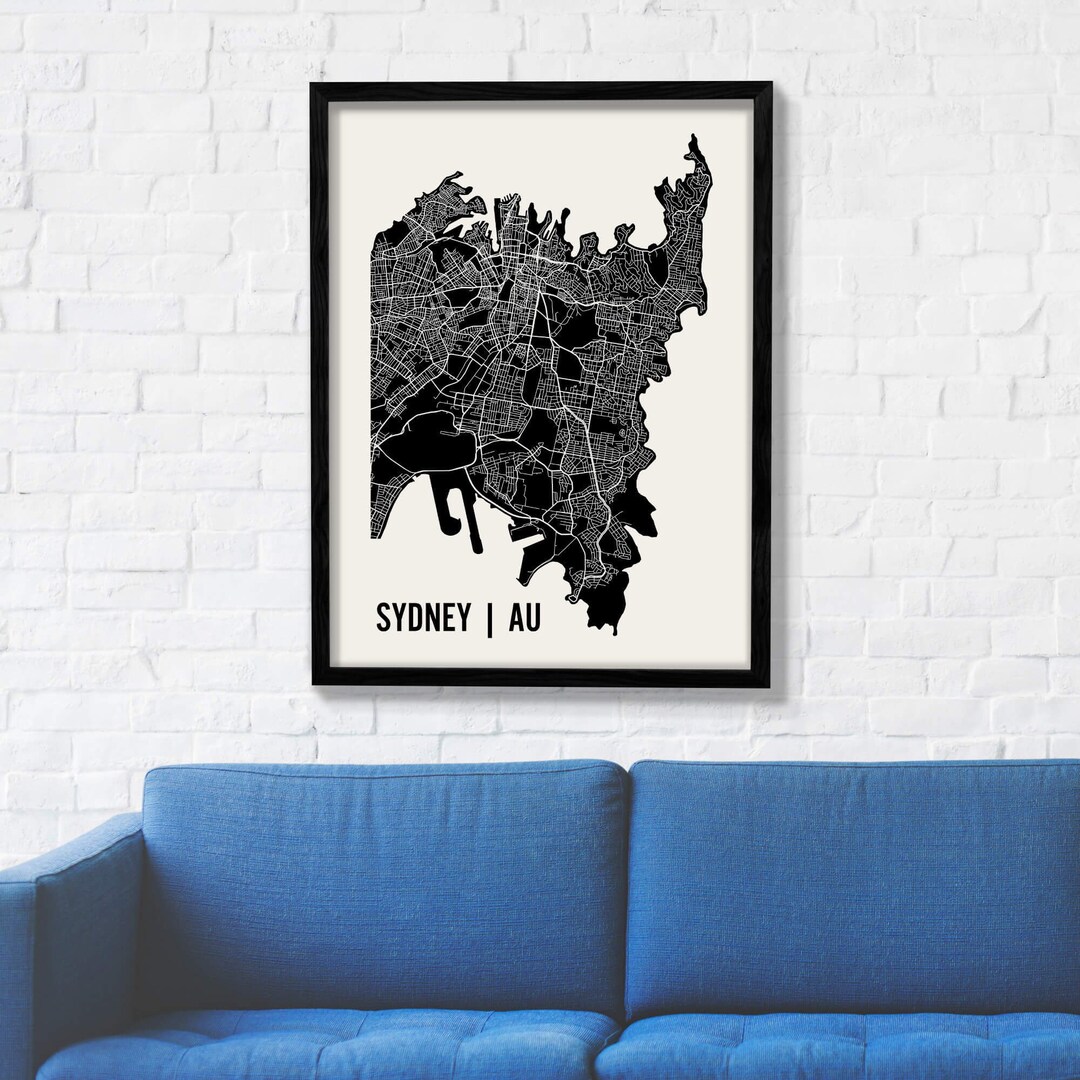 Sydney Map | Sydney Wall Art | Sydney Neighborhood Print | Sydney Art ...