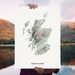 Scotland Wall Art Relief Map Print, Modern Topographic Elevation Map of ...