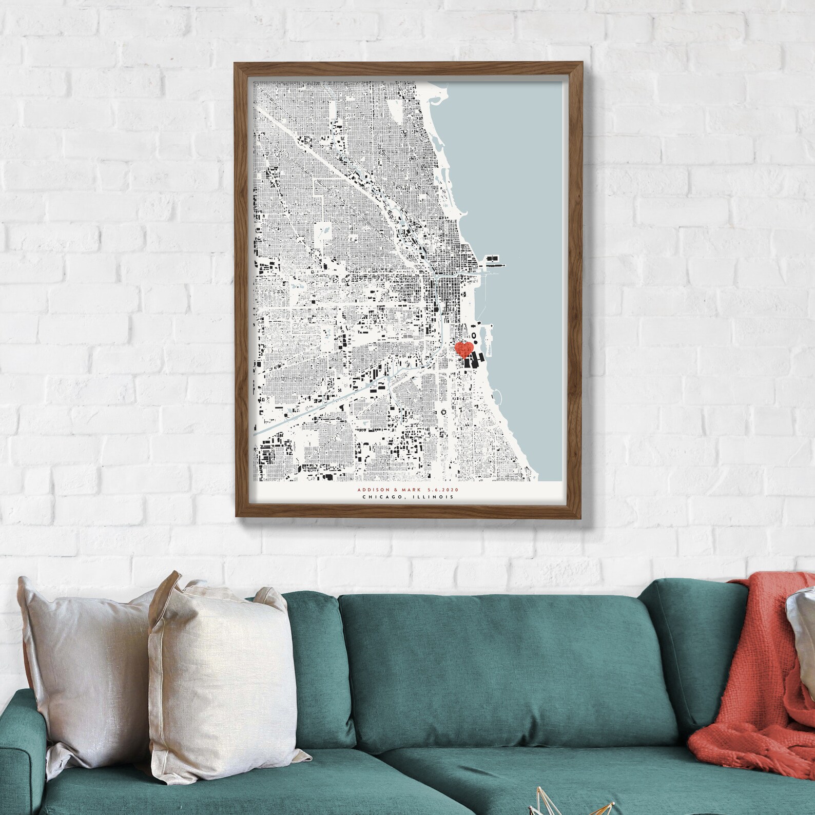 Personalized Chicago Building Art Print - Custom Run With Heart or Star ...