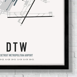 Detroit Metropolitan Airport Map Wall Art Print - Etsy