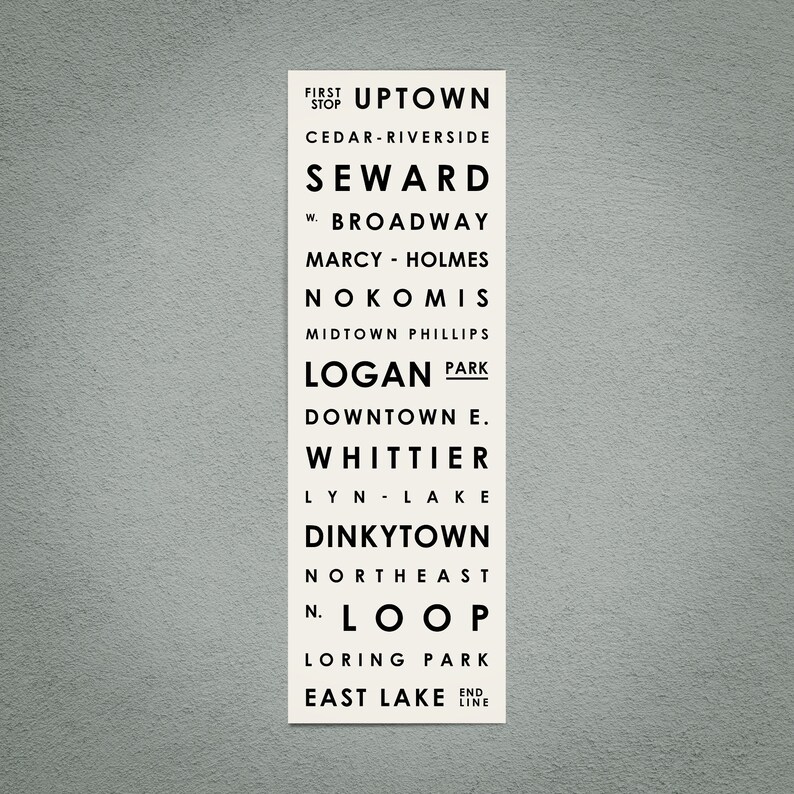 Minneapolis Typography | Minneapolis Neighborhood Print | Minneapolis ...