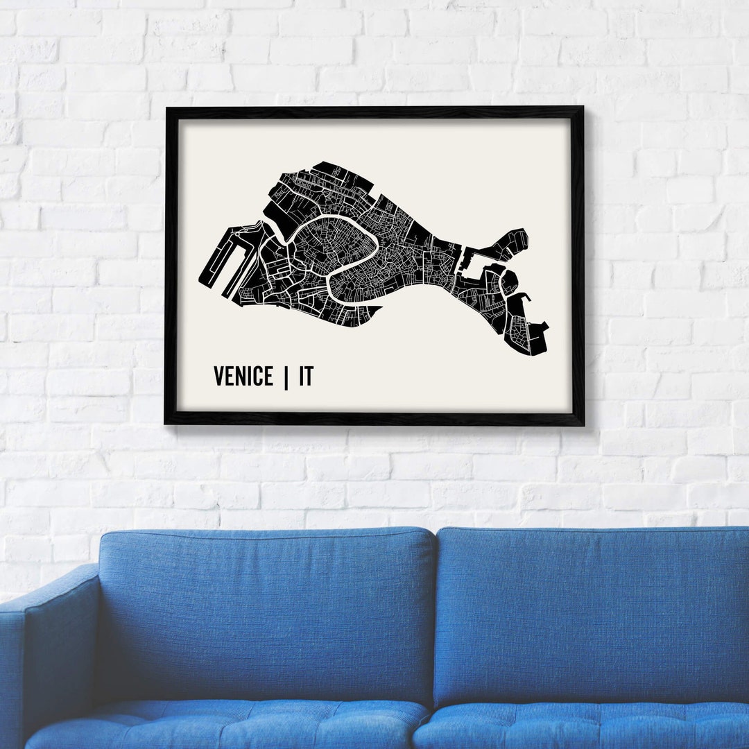 Venice Map | Venice Wall Art | Venice Art Print | Venice Art | Venice ...