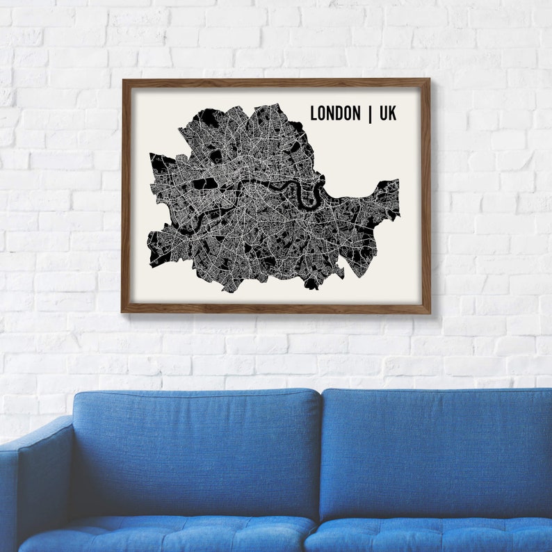 London Map London Wall Art London Neighborhood Print | Etsy