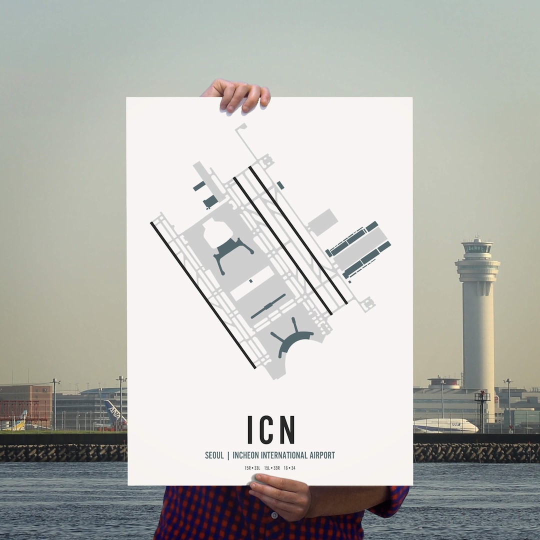 Seoul Incheon International Airport Map Wall Art Print - Etsy