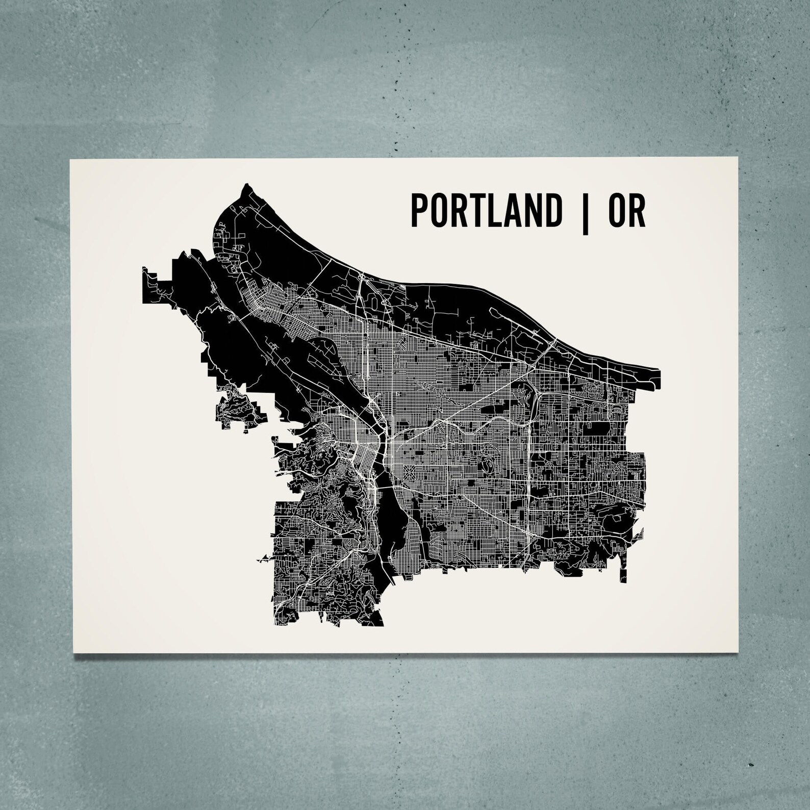 Portland Map | Portland Wall Art | Portland Neighborhood Print ...