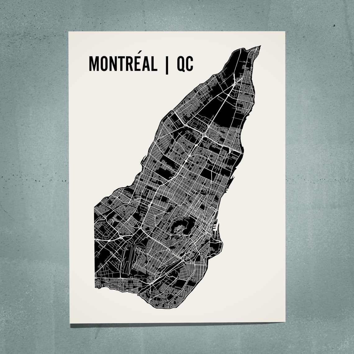 Montreal Map Montreal Wall Art Montreal Neighborhood Print | Etsy