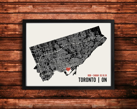 Personalized Toronto City Map Art Print Custom Run Modern | Etsy