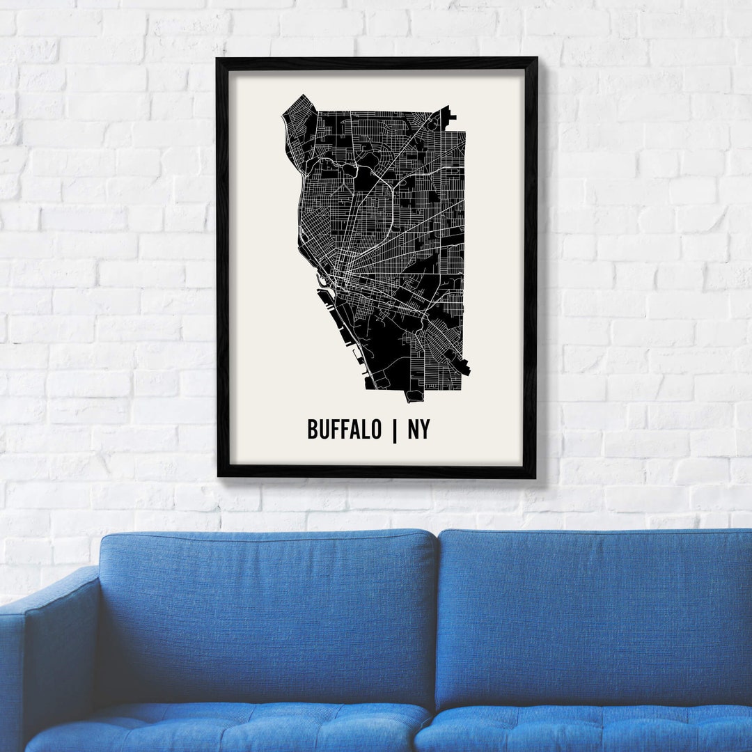 Buffalo Map | Buffalo Wall Art | Buffalo Neighborhood Print | Buffalo ...