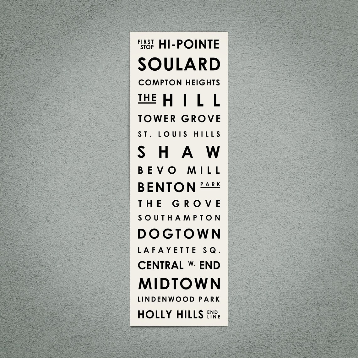 St. Louis Typography | St. Louis Neighborhood Print | St. Louis ...