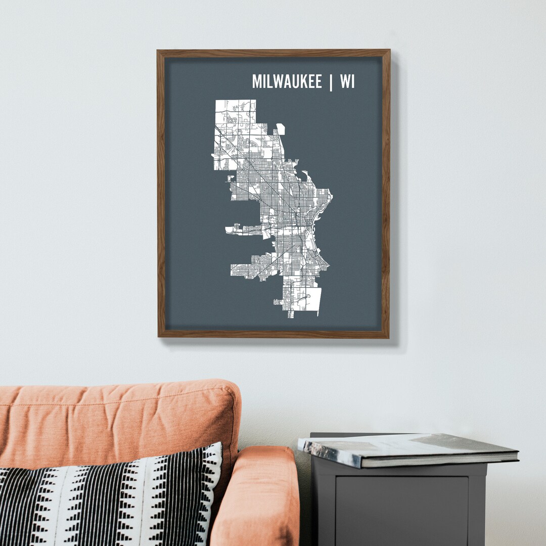 Milwaukee City Blueprint Map Poster, 16 X 20 Art Print of Milwaukee - Etsy