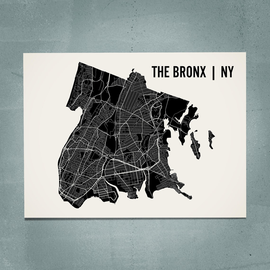 The Bronx City Map Art Print Modern Minimalist Map Poster of | Etsy