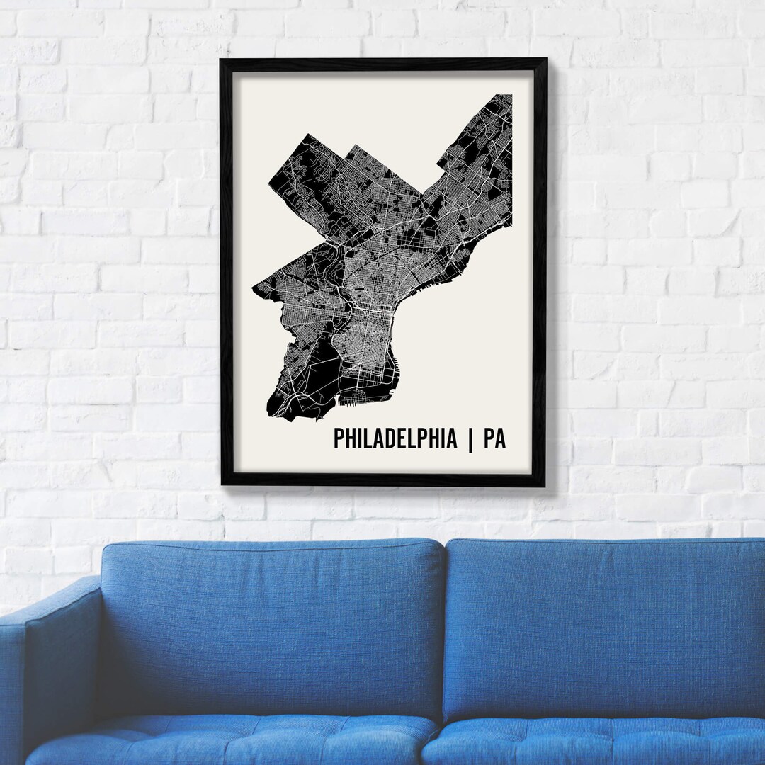 Philadelphia Map | Philadelphia Wall Art | Philadelphia Neighborhood ...