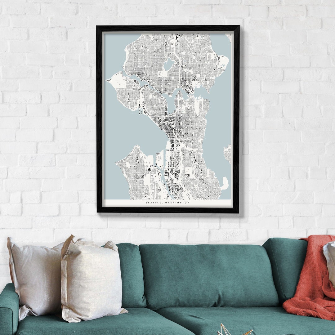 Seattle Map | Seattle Map Print | Seattle Map Wall Art | Seattle Map ...