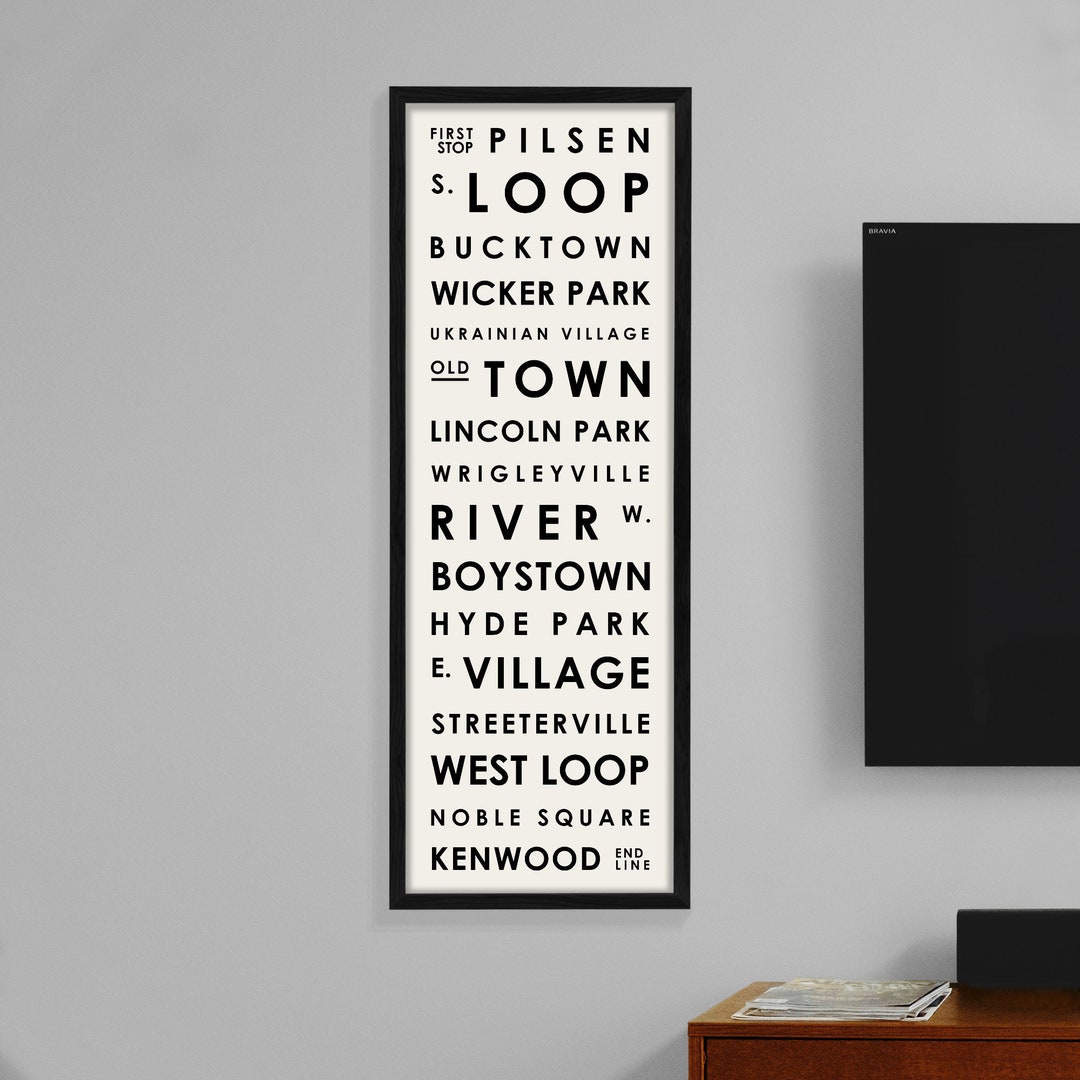 Chicago Typography | Chicago Neighborhood Print | Chicago Illinois Art ...
