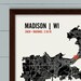 Personalized Madison City Map Art Print - Custom Run Modern Wall Poster ...