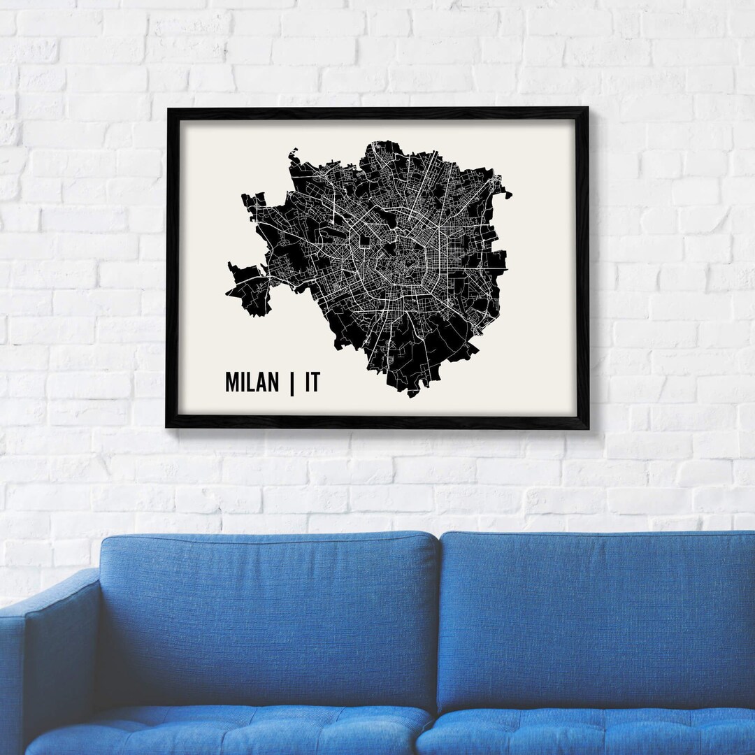 Milan Map | Milan Wall Art | Milan Neighborhood Print | Milan Art ...