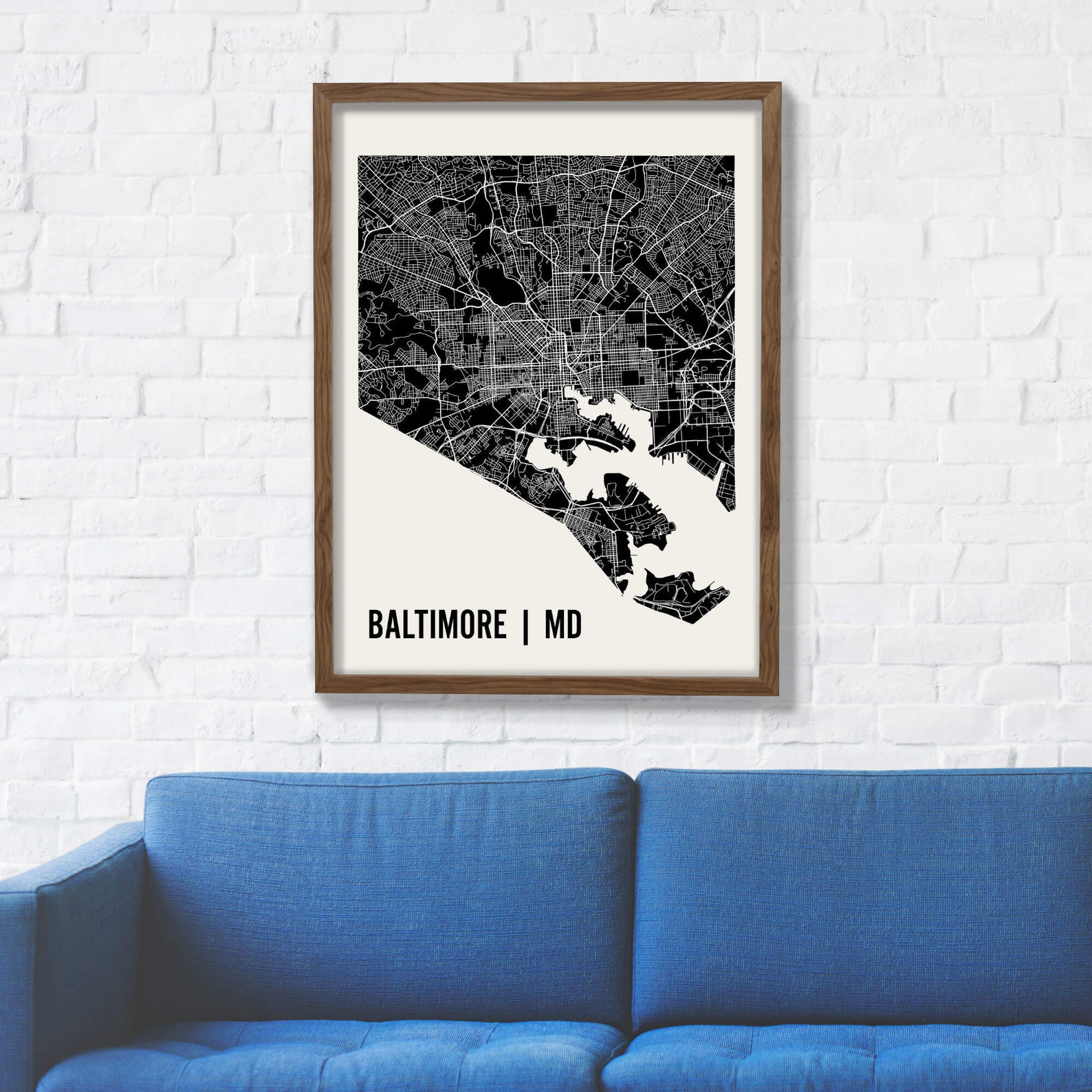 Baltimore Map Baltimore Wall Art Baltimore Neighborhood | Etsy