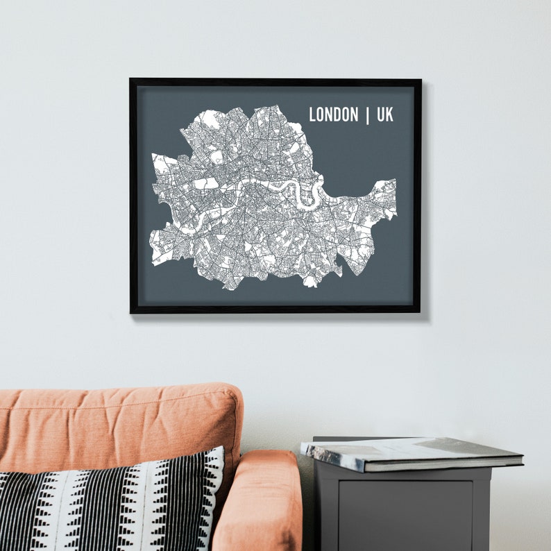 London City Blueprint Map Poster 16 X 20 Art Print of London - Etsy