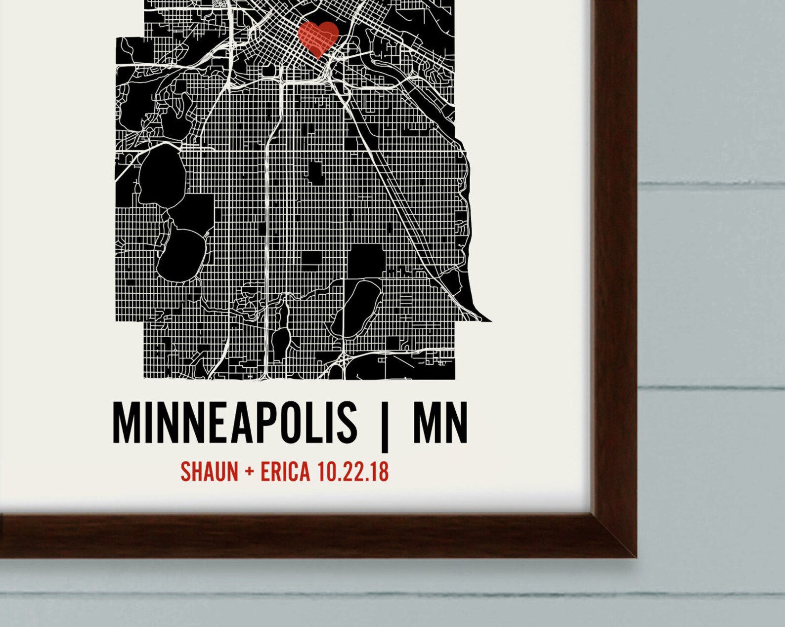 Personalized Minneapolis City Map Art Print - Custom Run Modern Wall ...