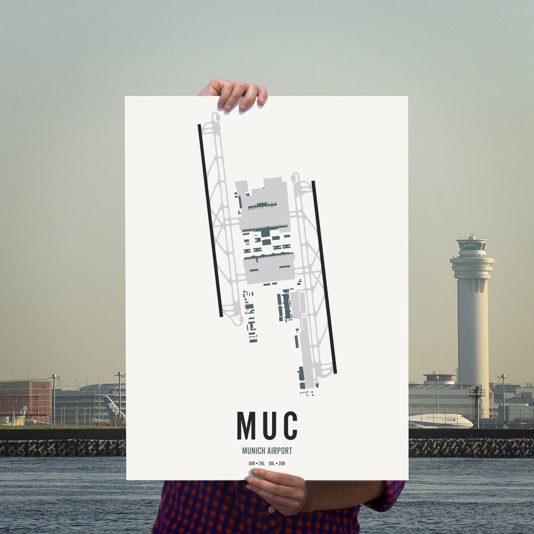 Munich International Airport Map Wall Art Print - Etsy
