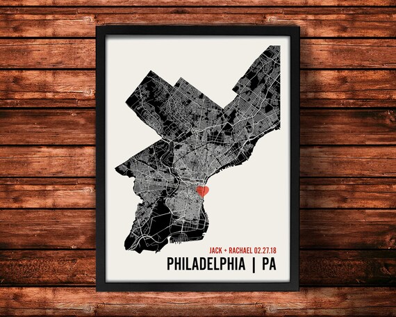 Personalized Philadelphia City Map Art Print Custom Run | Etsy
