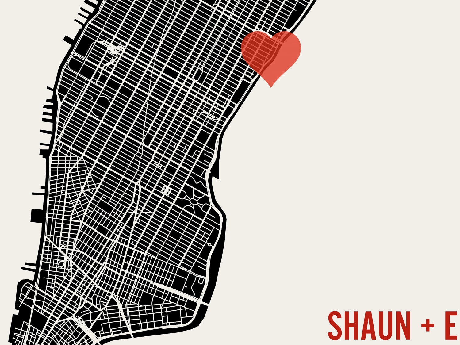 Personalized Manhattan City Map Art Print - Custom Run Modern Wall ...