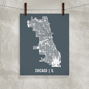 Chicago City Blueprint Map Poster, 16 X 20 Art Print of Chicago - Etsy