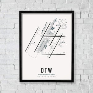 Detroit Metropolitan Airport Map Wall Art Print - Etsy