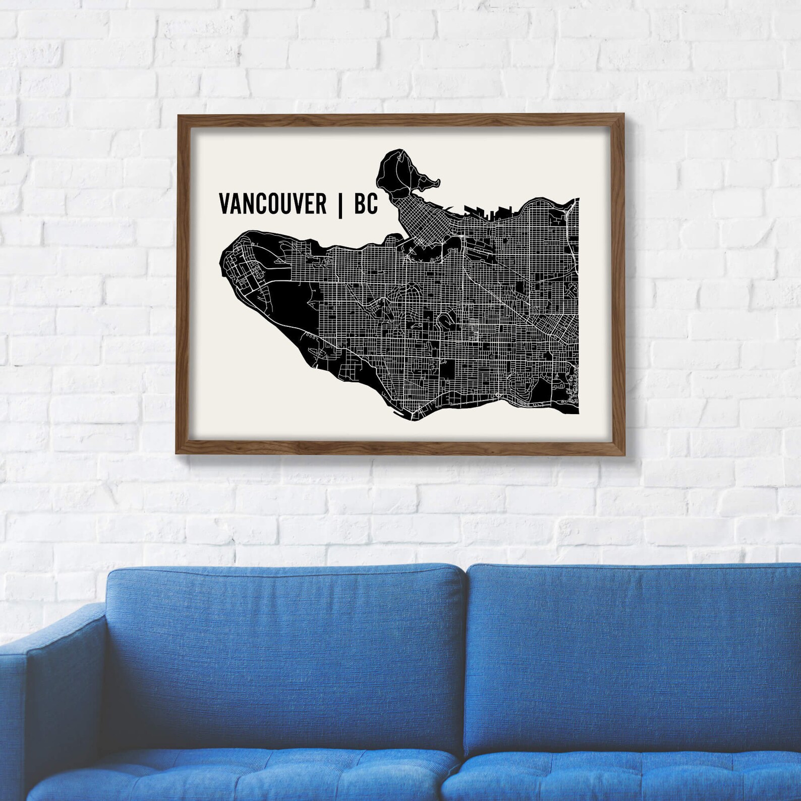 Vancouver Map Vancouver Wall Art Vancouver Neighborhood | Etsy