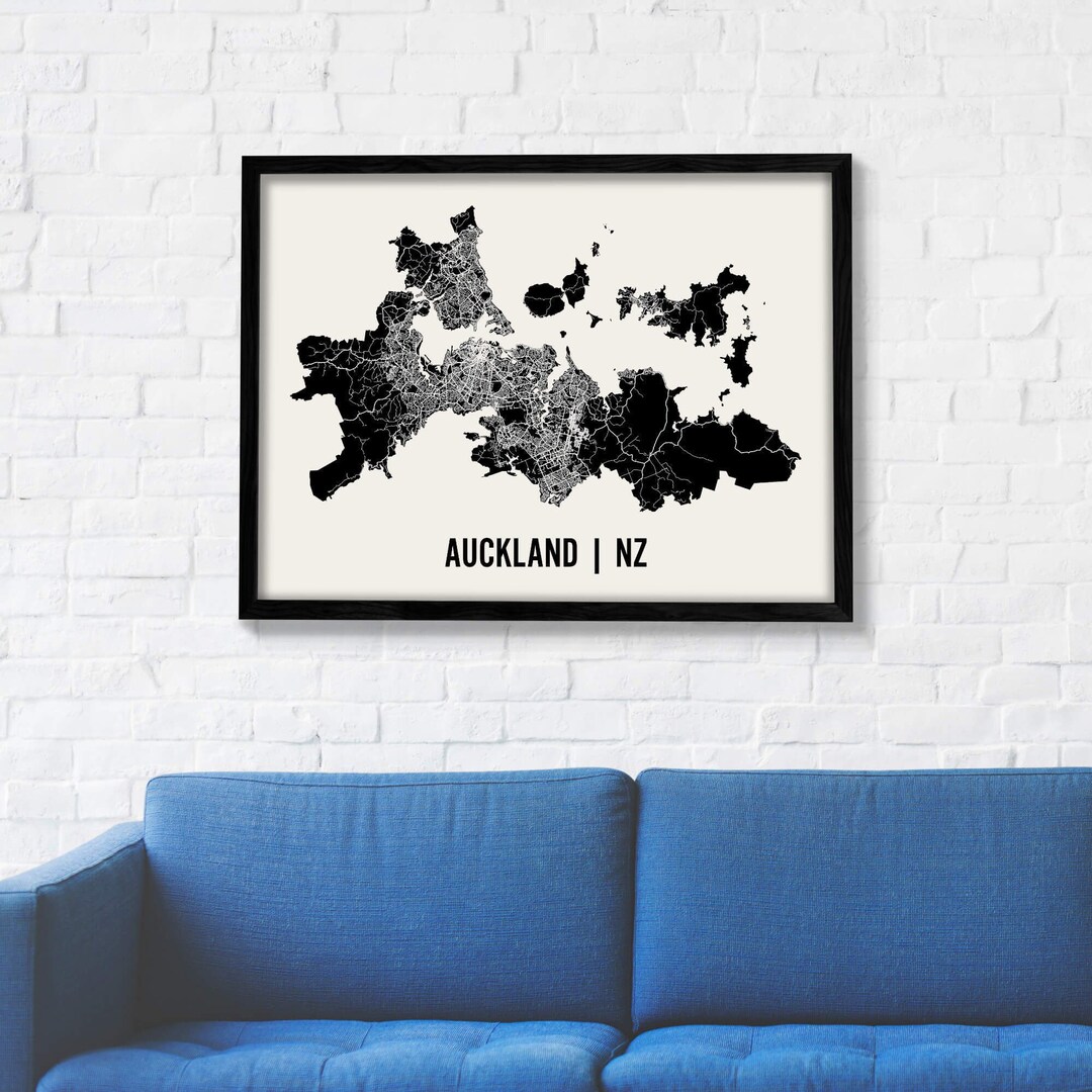 Auckland Map | Auckland Wall Art | Auckland Neighborhood Print ...