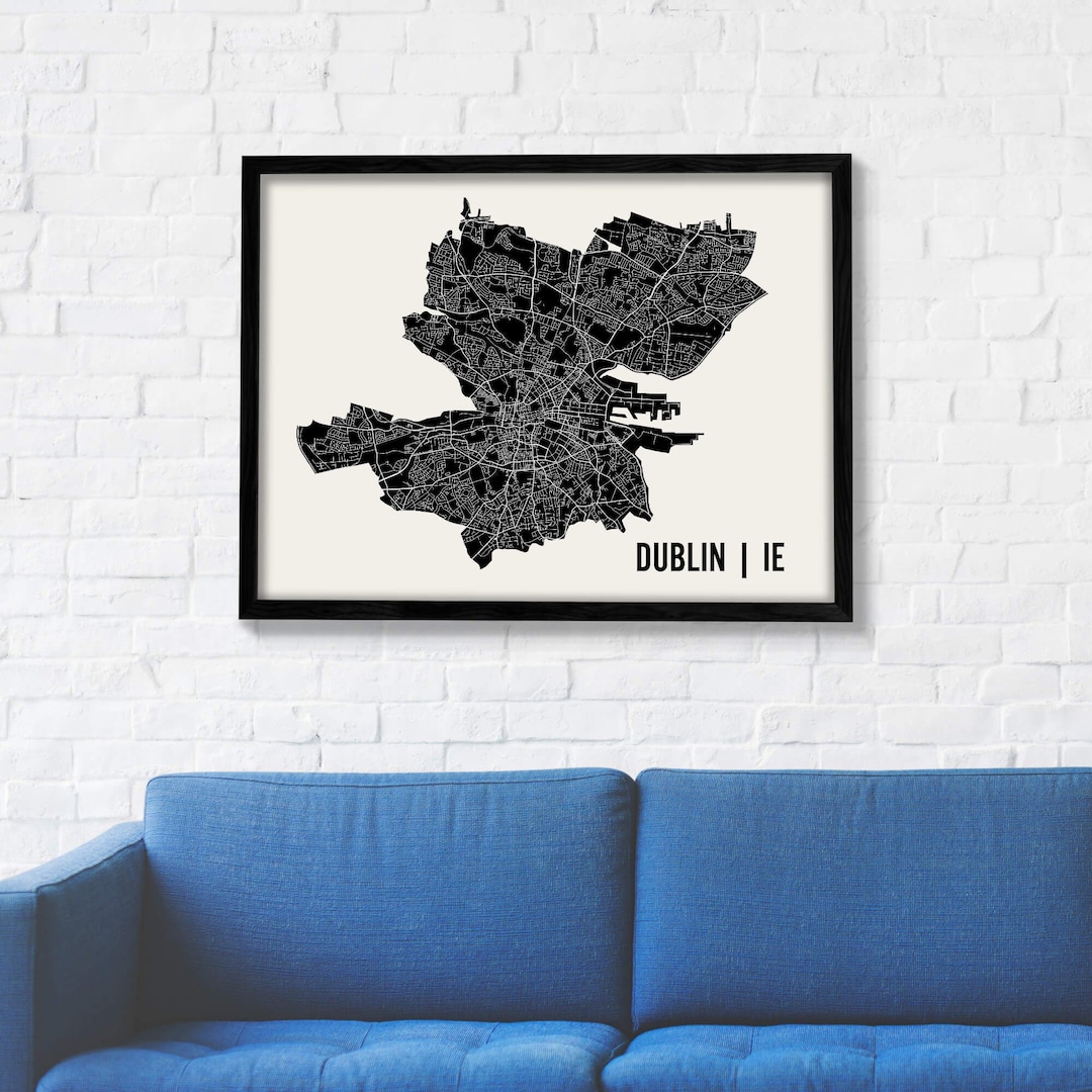 Dublin Map | Dublin Wall Art | Dublin Neighborhood Print | Dublin Art ...