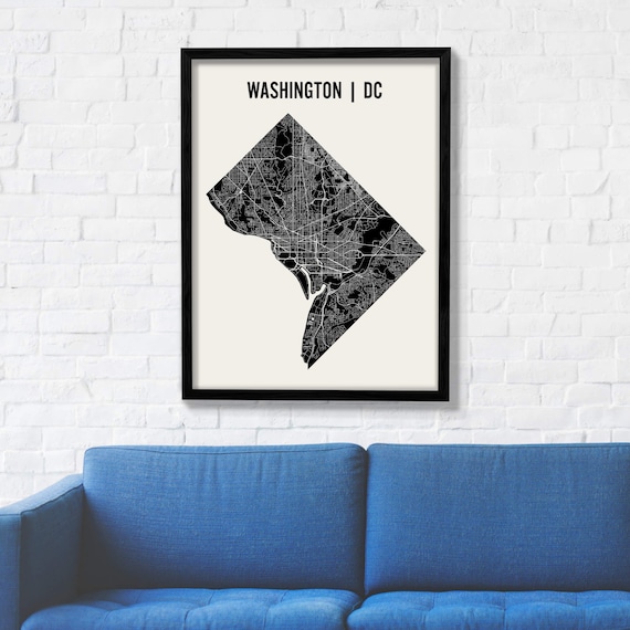 Washington dc wall map