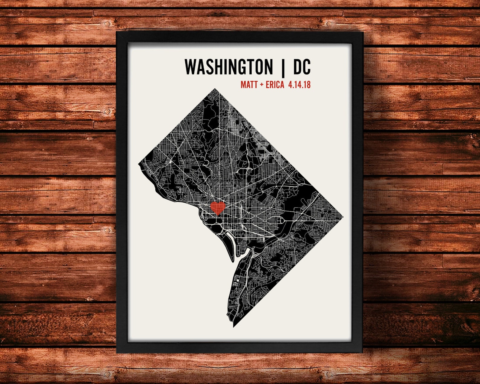 Personalized Washington DC City Map Art Print Custom Run - Etsy