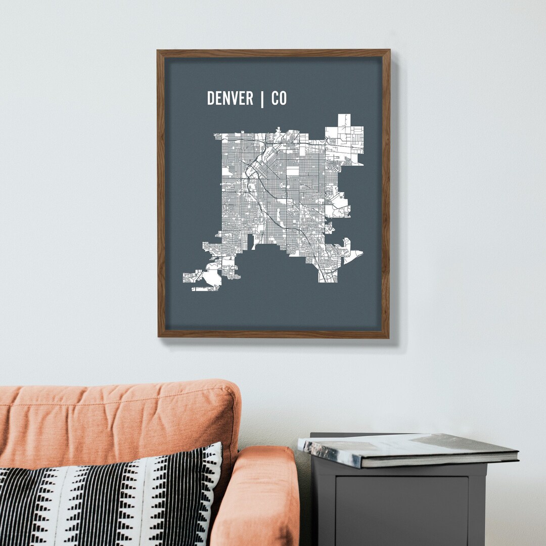 Denver City Blueprint Map Poster, 16 X 20 Art Print of Denver - Etsy