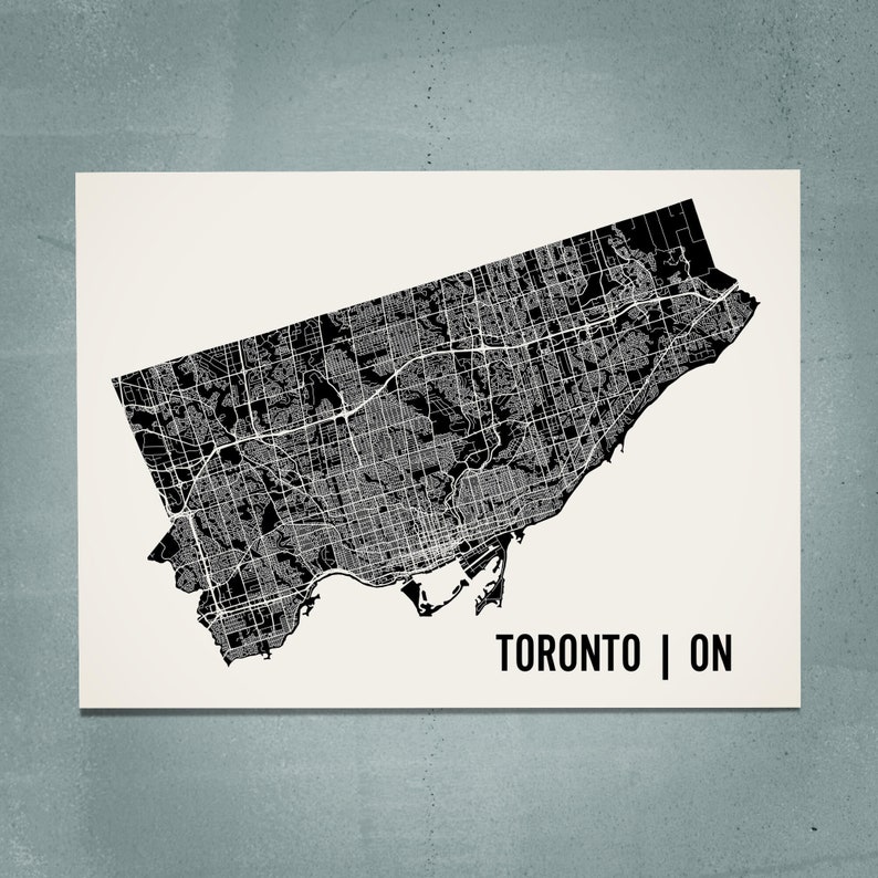 Toronto Map | Toronto Wall Art | Toronto Neighborhood Print | Toronto ...