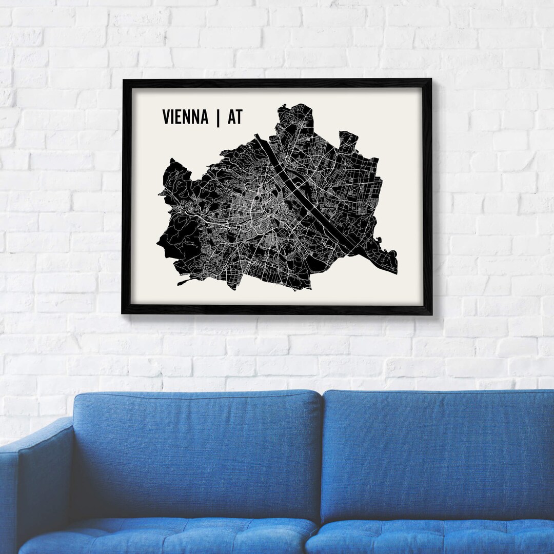Vienna Map | Vienna Wall Art | Vienna Neighborhood Print | Vienna Art ...
