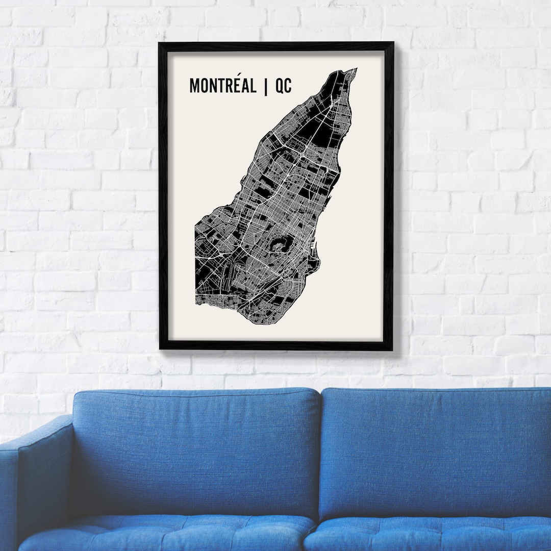 Montreal Map | Montreal Wall Art | Montreal Neighborhood Print ...