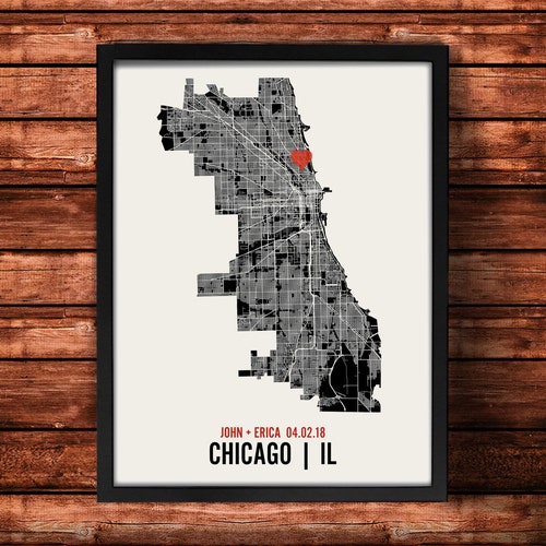 Chicago Skyline Wall Art Print Chicago Loop El Train | Etsy