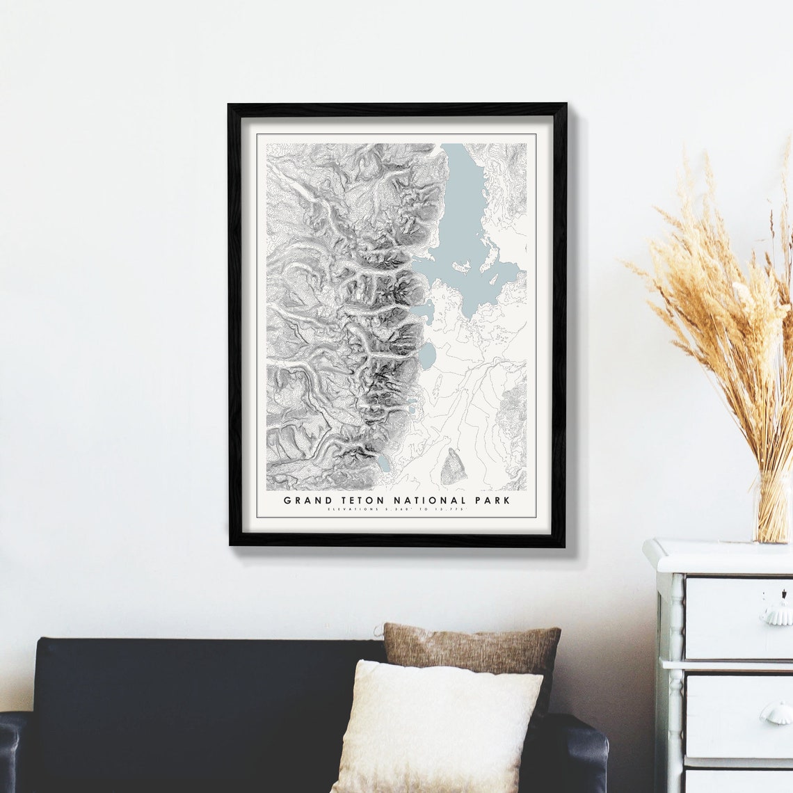Grand Teton National Park Map Poster National Park Art - Etsy