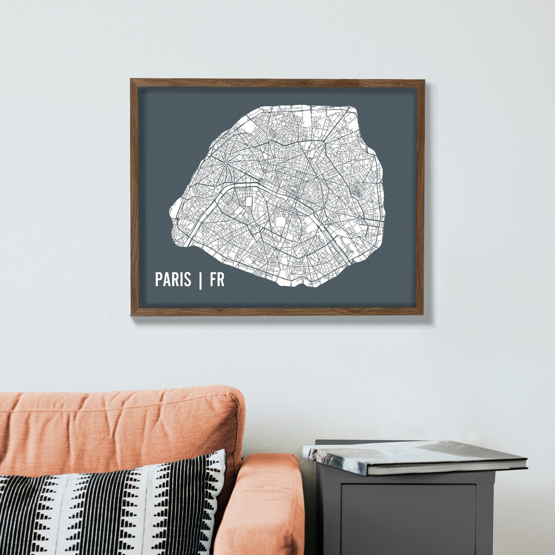 Paris City Blueprint Map Poster, 16 X 20 Art Print of Paris - Etsy