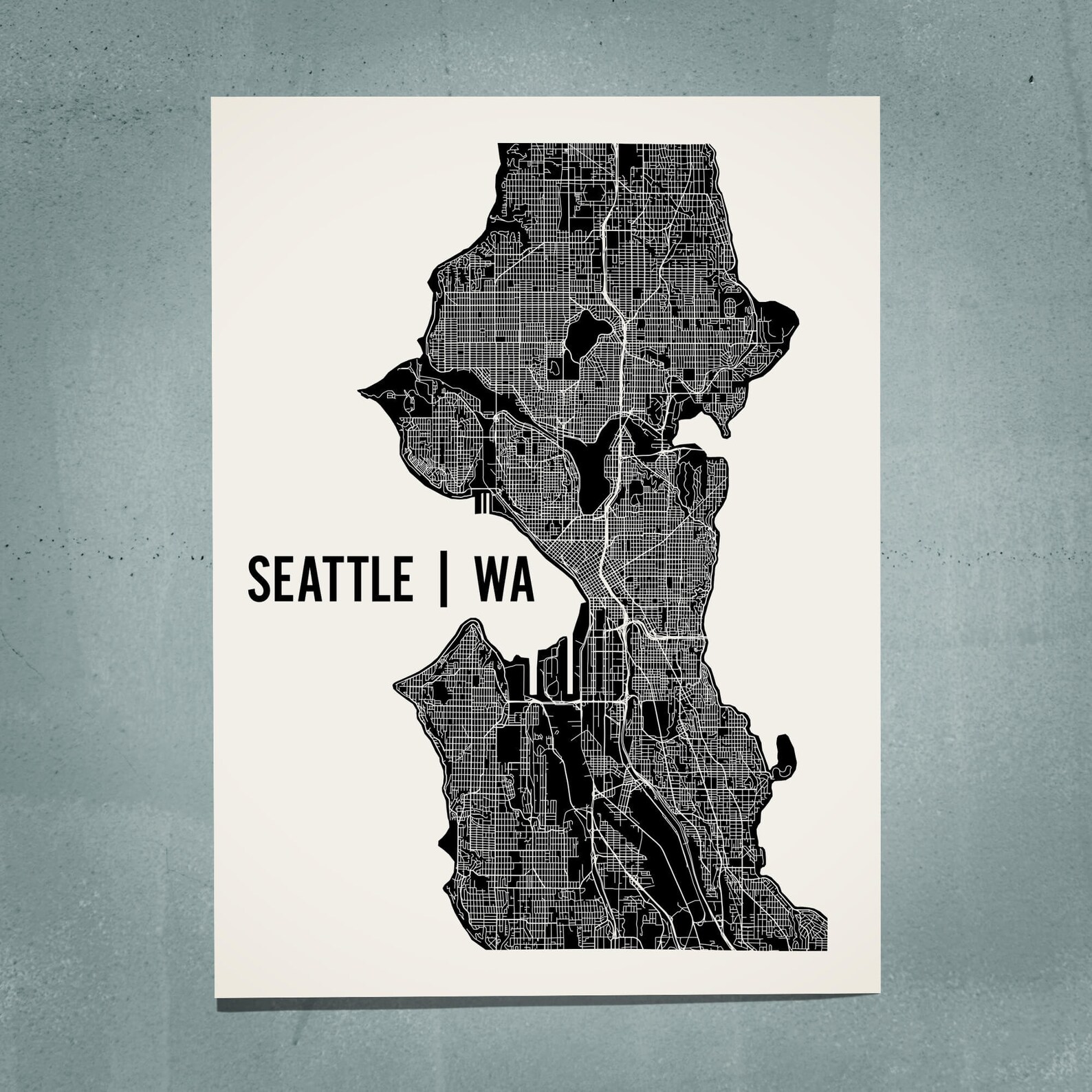 Seattle Map | Seattle Wall Art | Seattle Neighborhood Print | Seattle ...