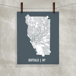 Buffalo City Blueprint Map Poster, 16 X 20 Art Print of Buffalo - Etsy