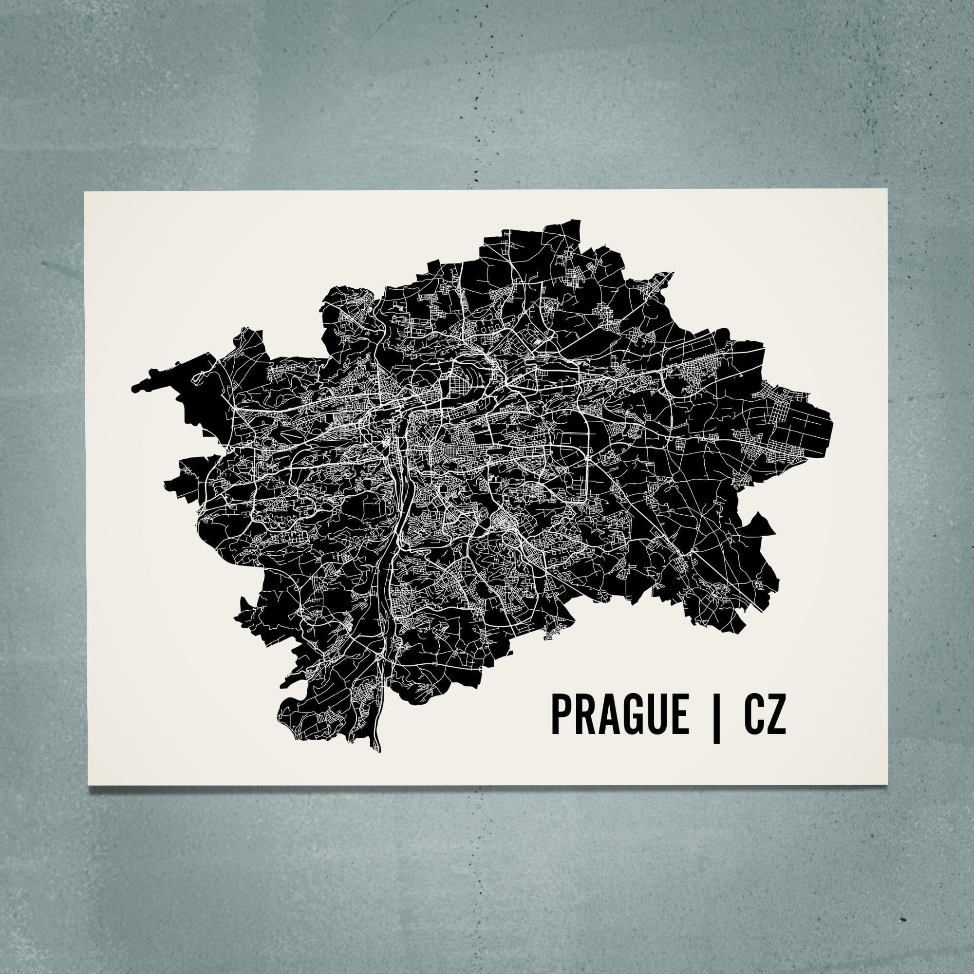 Prague Map | Prague Wall Art | Prague Neighborhood Print | Prague Art ...