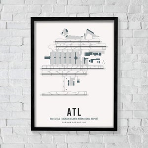 Atlanta Hartsfield Airport Map Wall Art Print - Etsy