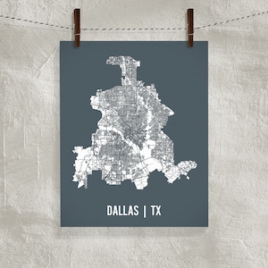 Dallas City Blueprint Map Poster, 16 X 20 Art Print of Dallas - Etsy