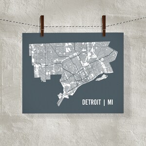 Detroit Map Poster | Detroit Neighborhood Print | Detroit Wall Art ...