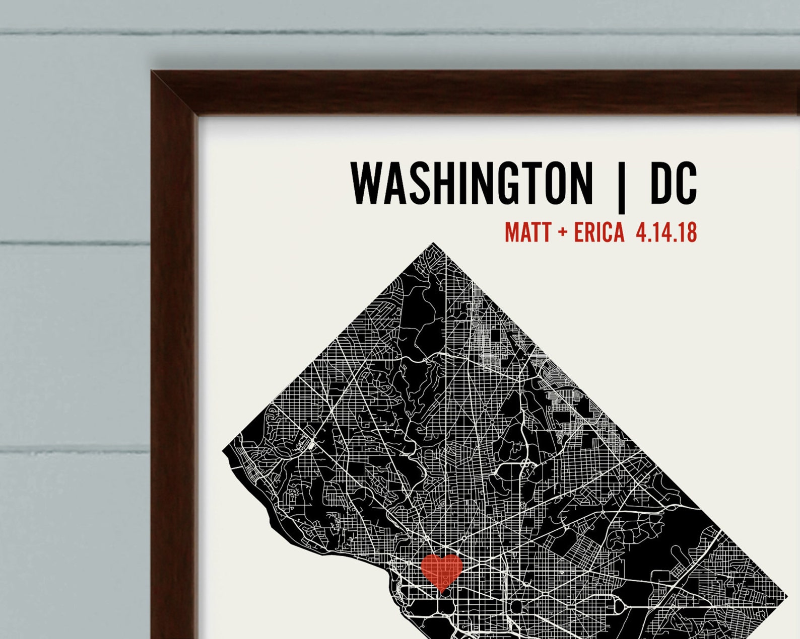 Personalized Washington DC City Map Art Print Custom Run - Etsy