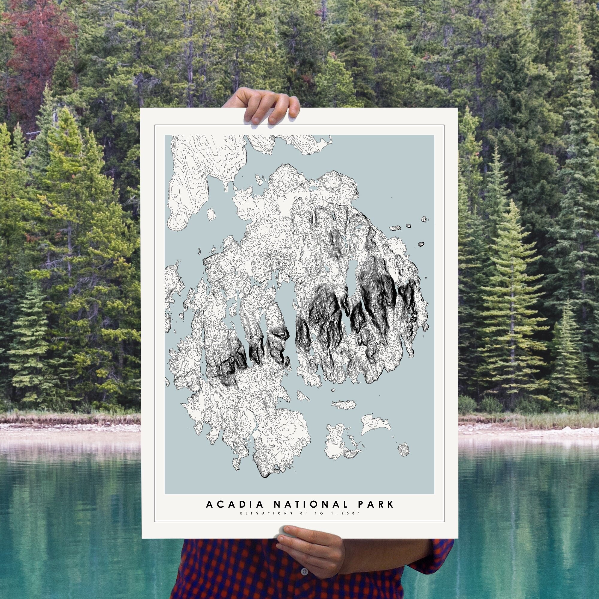 Acadia National Park Map Poster Modern Minimalist Etsy Acadia National Park Map Poster Modern Minimalist Etsy